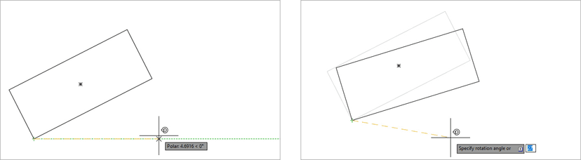 The Reference Option Part 1: The Rotate Tool: AutoCAD Tutorial