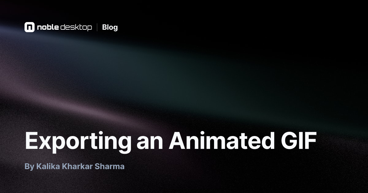 Exporting an Animated GIF — After Effects