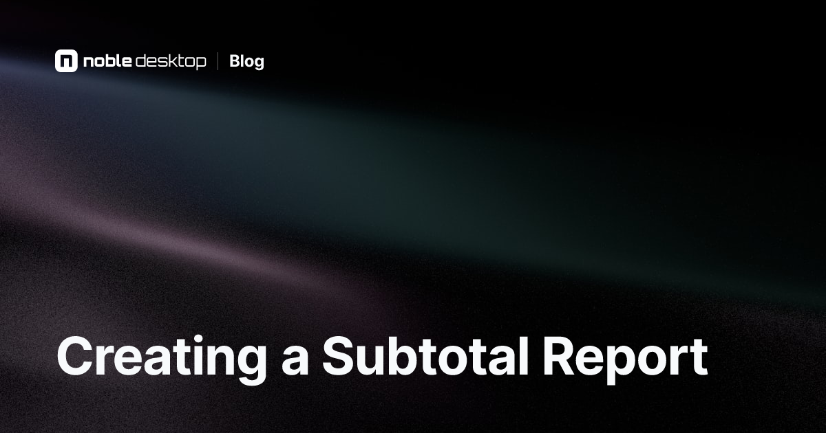 Creating a Subtotal Report: Excel Video Tutorial