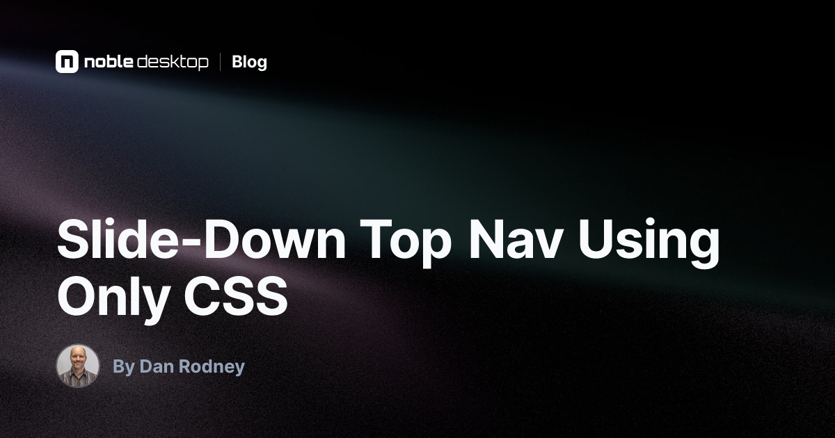 Slide-Down Top Nav Using Only CSS | HTML & CSS Tutorial