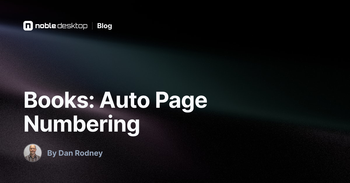 Books: Auto Page Numbering: InDesign Tutorial