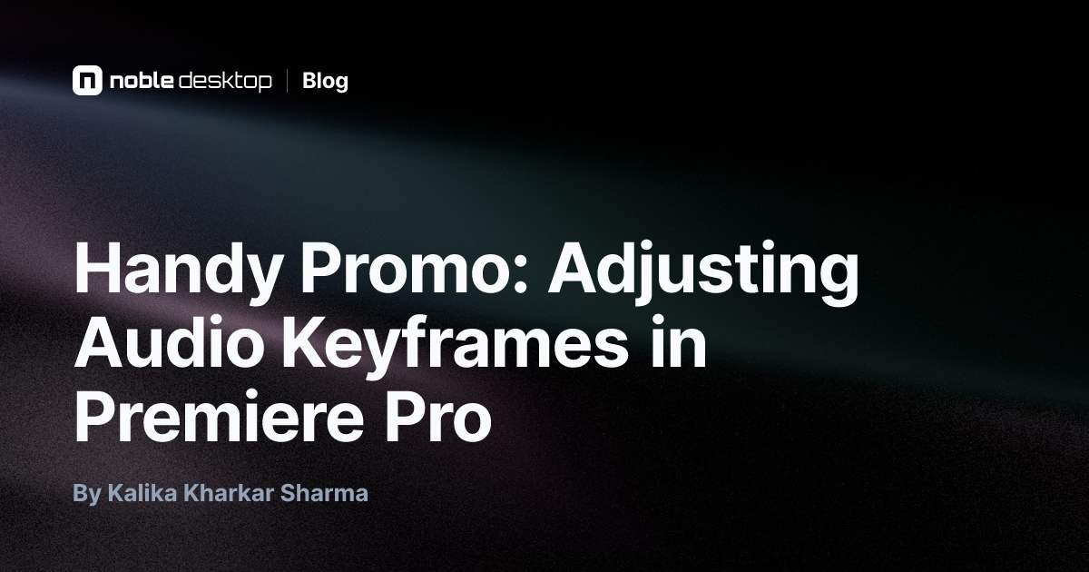 Handy Promo: Adjusting Audio Keyframes
