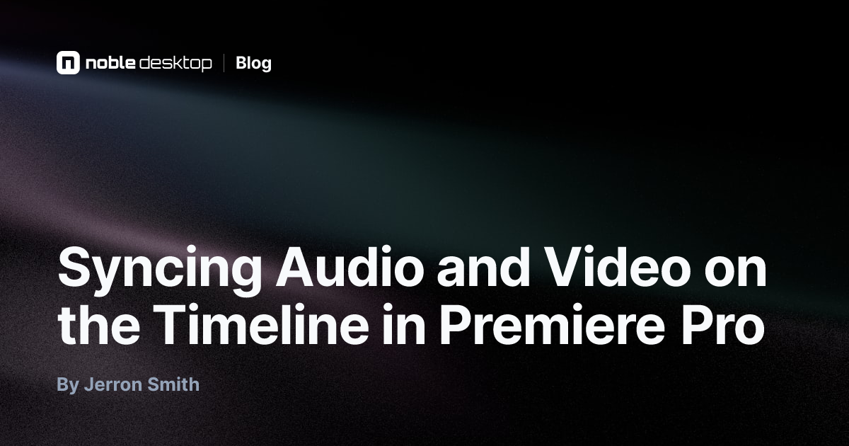 Syncing Audio and Video on the Timeline