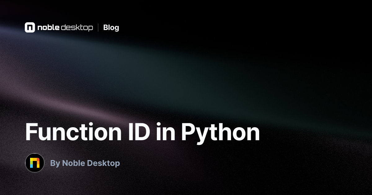 Function ID's in Python